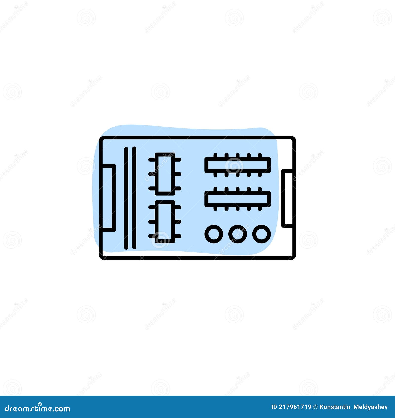 Hardware Mainboard Con Icono De Vector Sombra De Color En El Conjunto ...
