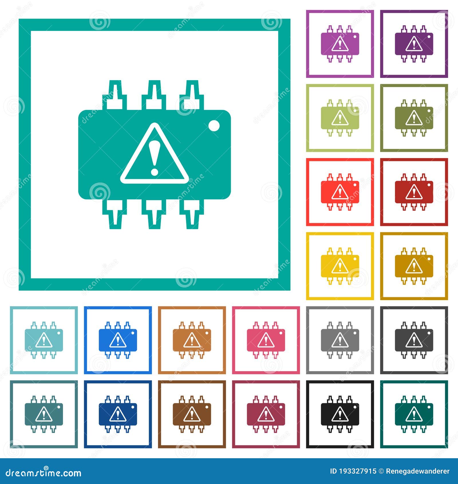 Hardware Malfunction Icons With Shadows And Outlines Vector ...