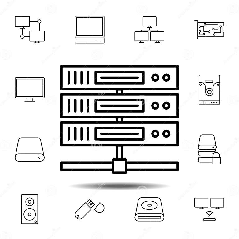 Hardware, Network Drivers Icon. Simple Thin Line, Outline Vector Element of Hardware Icons Set ...