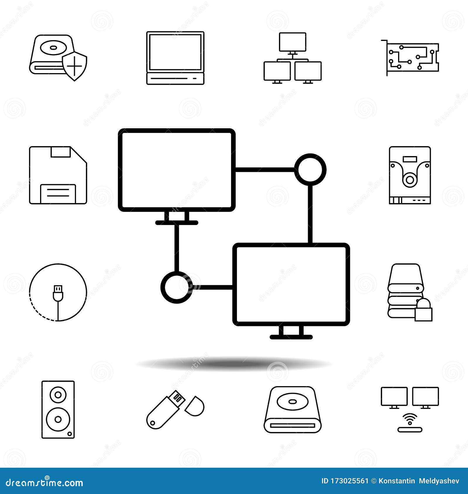 Hardware, Pc, Connection, LAN Icon. Simple Thin Line, Outline Vector Element of Hardware Icons ...