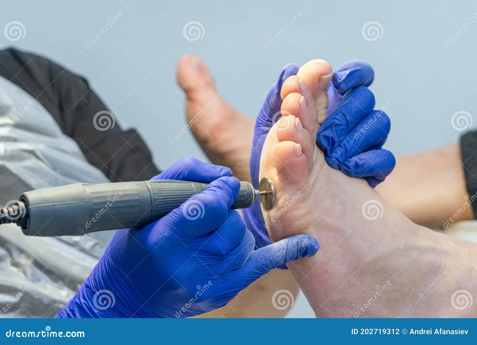 Hardware Pedicure, Sanding the Foot with an Abrasive Disc Stock Photo ...