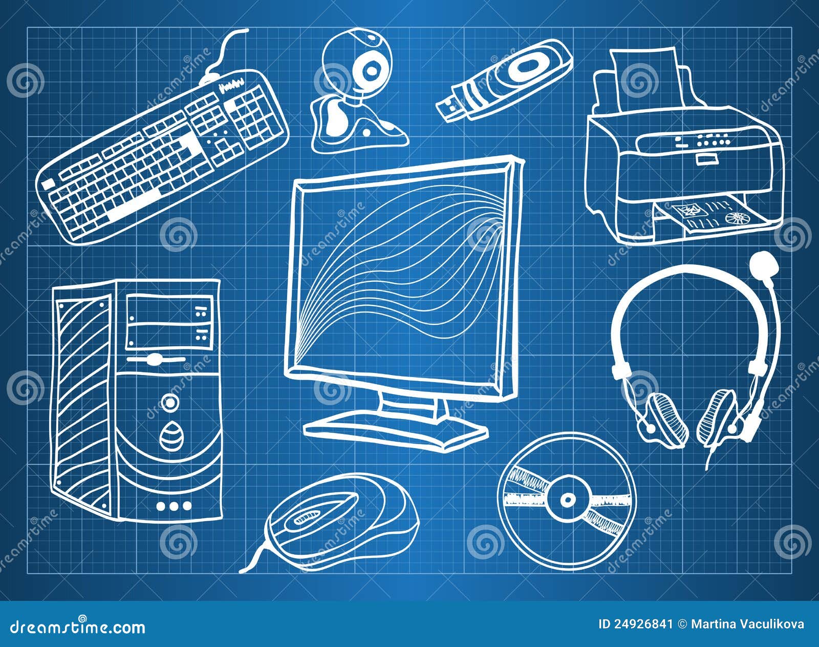 Hardware - periférico ilustración del vector. Ilustración de plan - 24926841