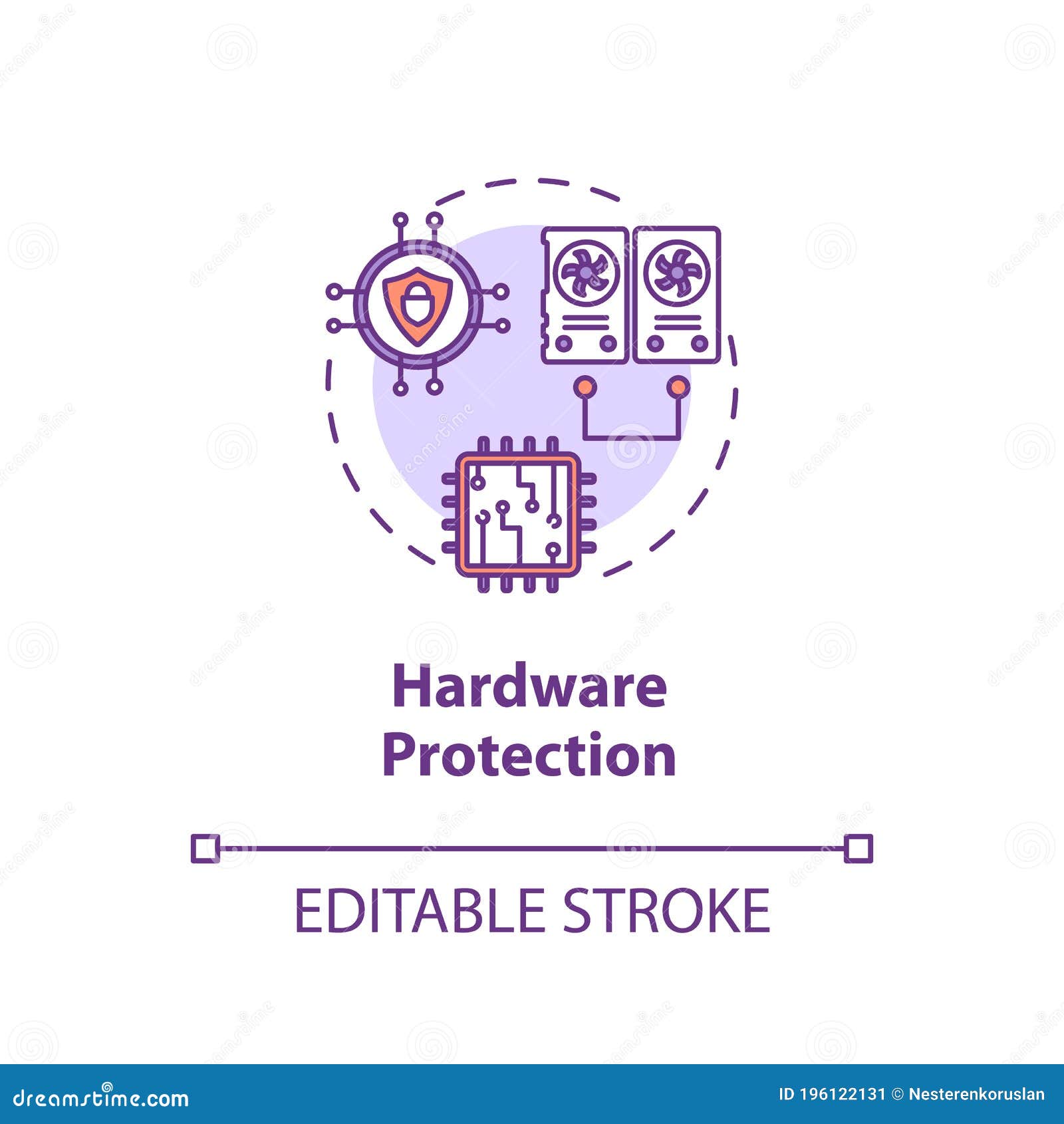 Hardware Protection Concept Icon Stock Vector - Illustration of lineart ...