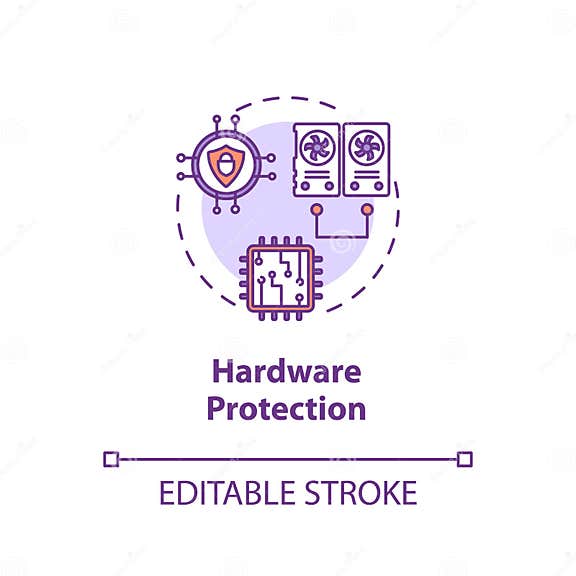 Hardware Protection Concept Icon Stock Vector - Illustration of lineart ...