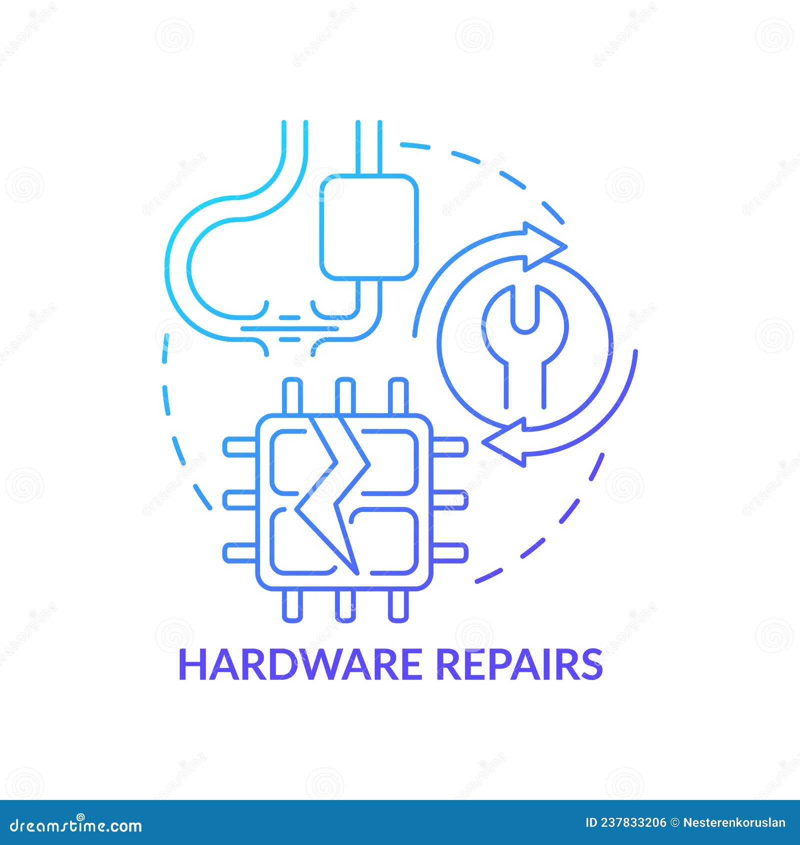 Hardware Repair Blue Gradient Concept Icon Stock Illustration ...