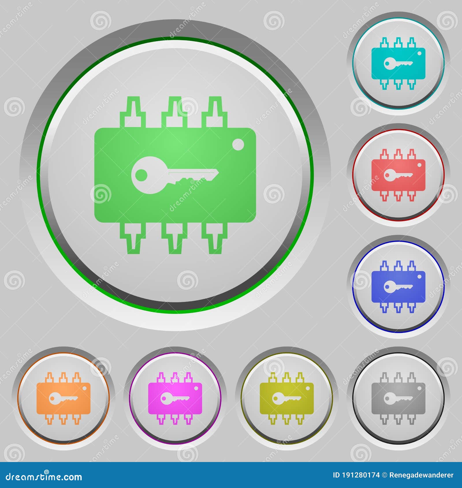 Hardware Security Push Buttons Stock Vector - Illustration of secure ...