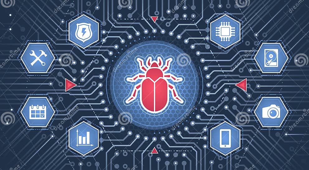 Hardware / Software Debugger Stock Vector - Illustration of circuit ...