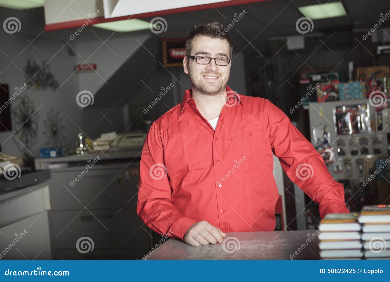 Hardware store employee stock image. Image of occupation - 50822425