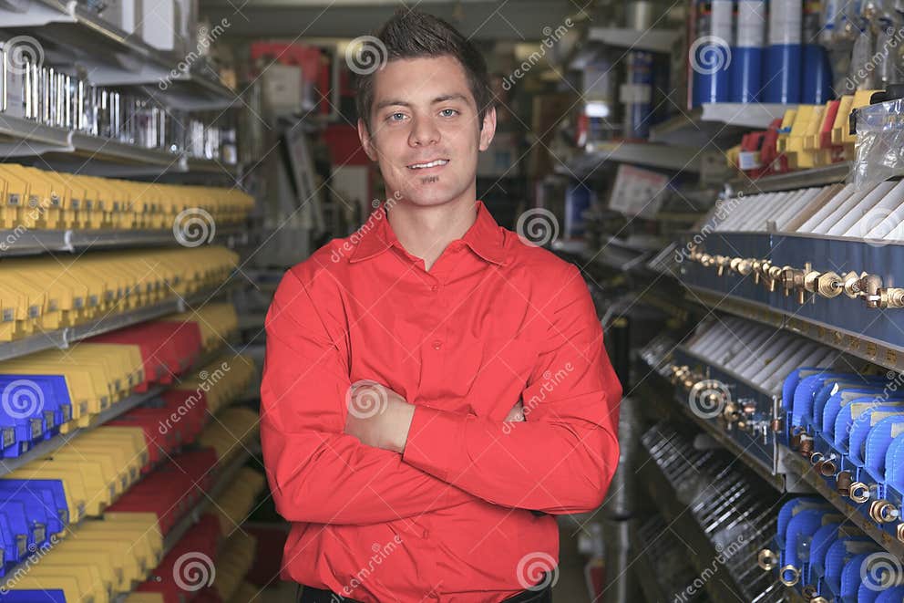 Hardware store employee stock image. Image of equipment - 51247425