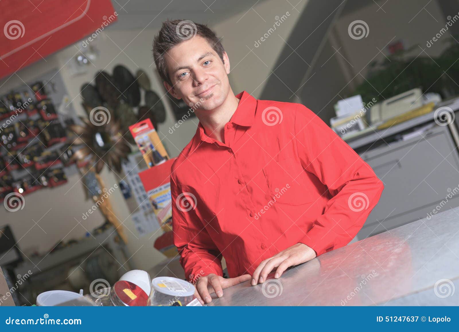 Hardware store employee stock image. Image of working - 51247637
