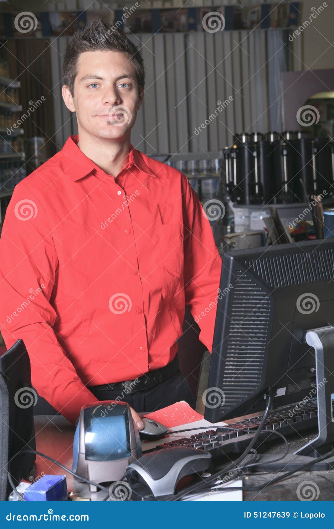 Hardware store employee stock image. Image of hardware - 51247639