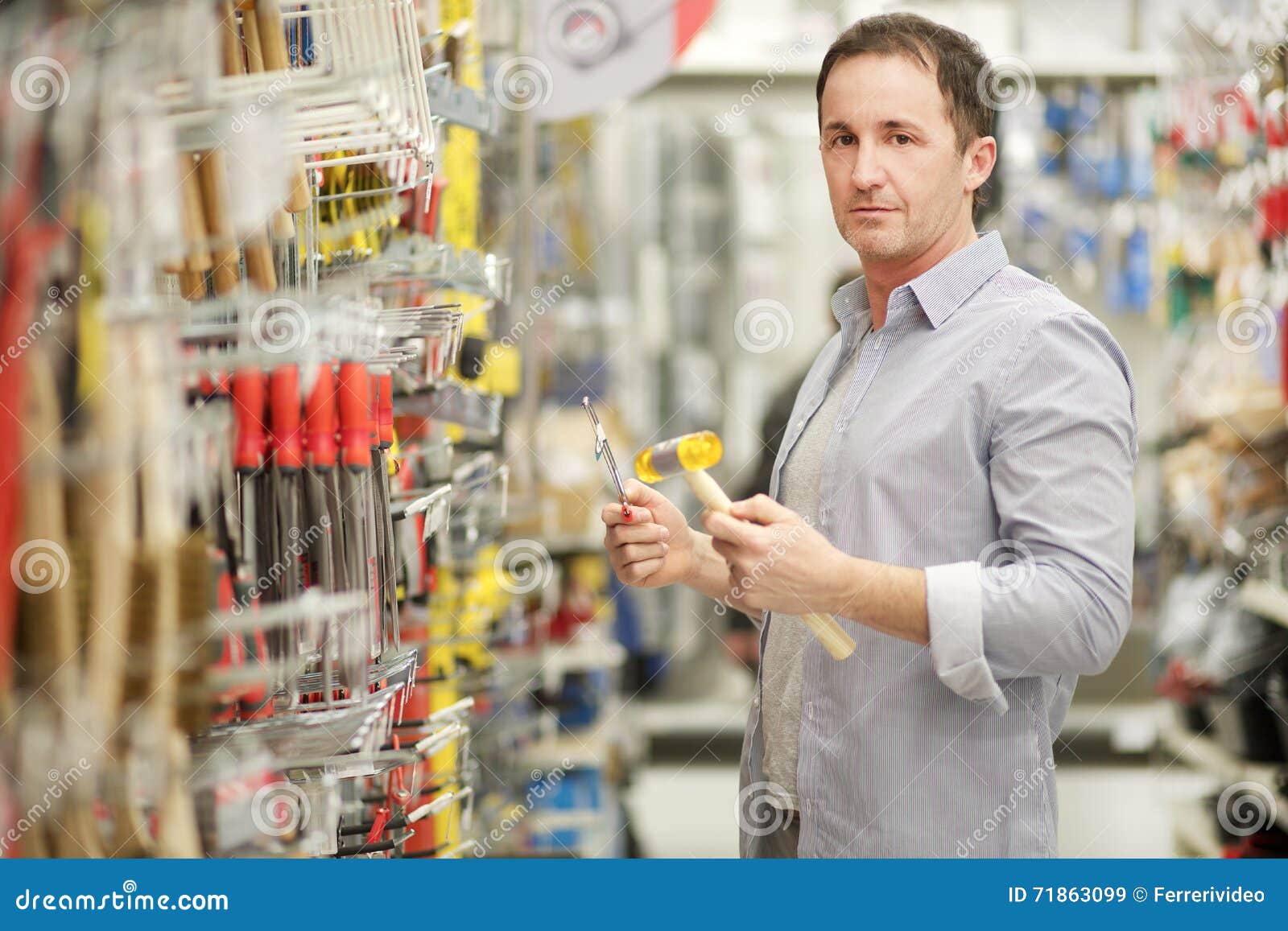 Hardware store stock image. Image of male, drywall, crossed - 71863099