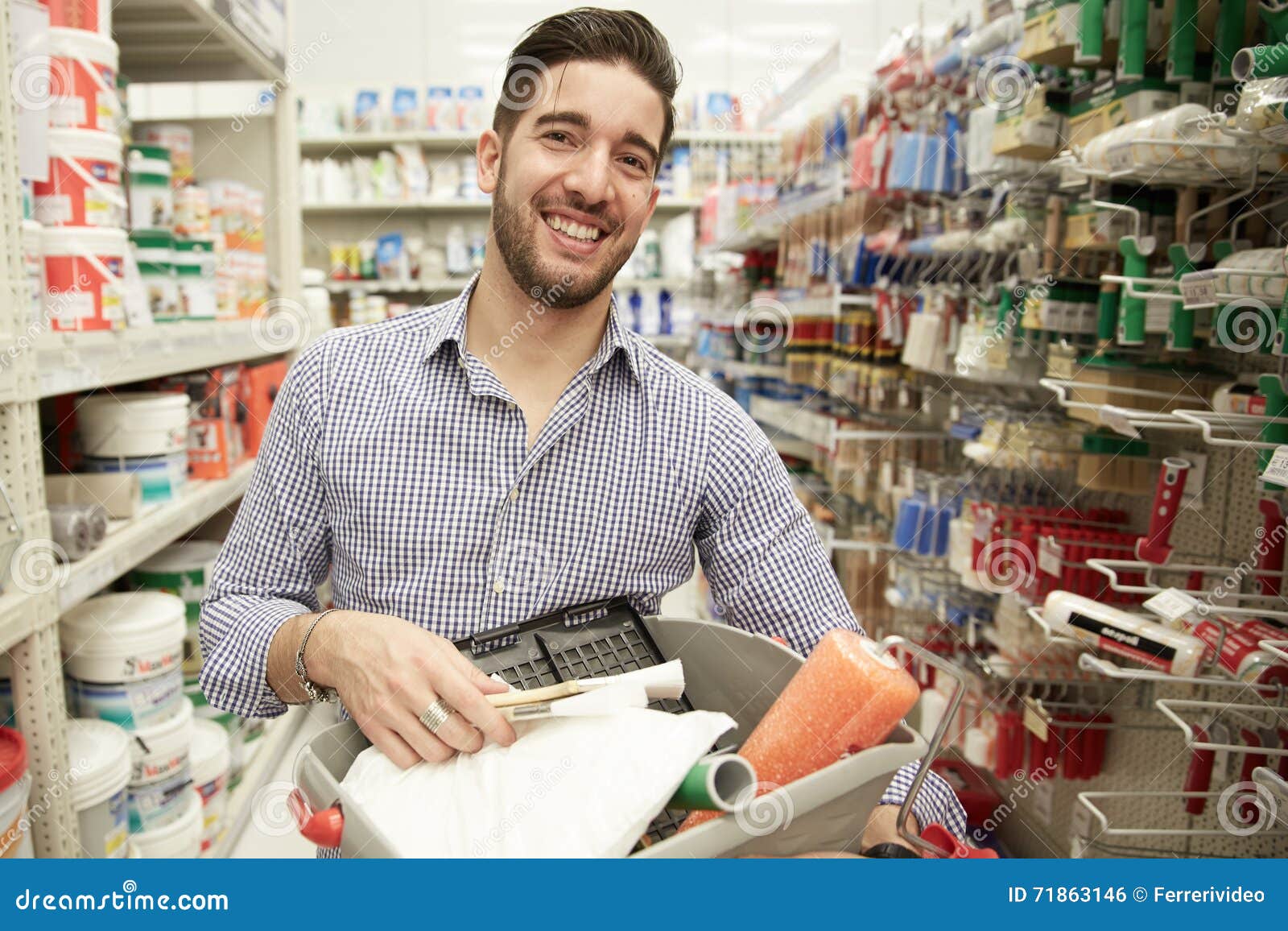 Hardware store stock photo. Image of holding, paint, customer - 71863146