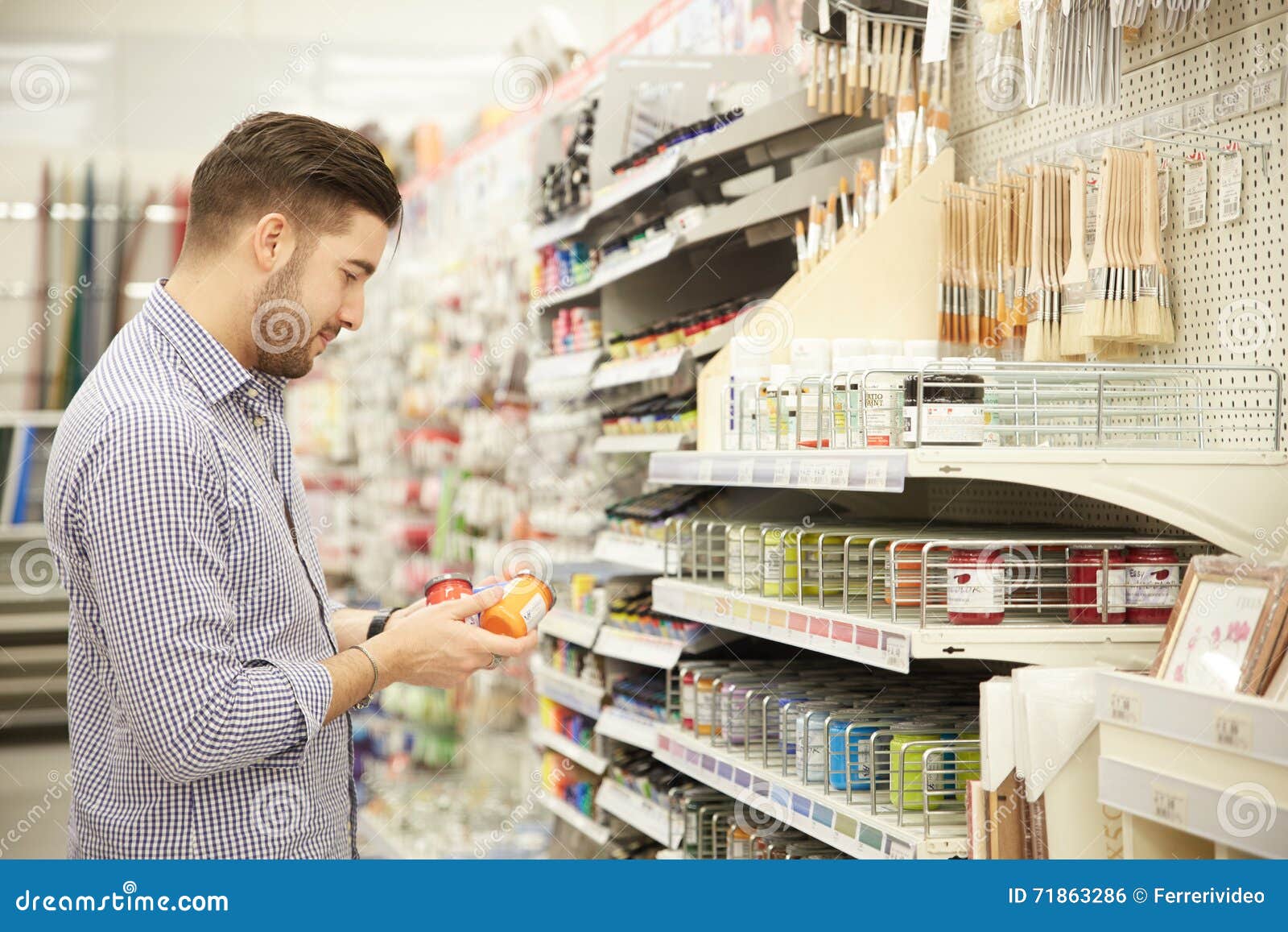 Hardware store stock photo. Image of adult, male, orange - 71863286