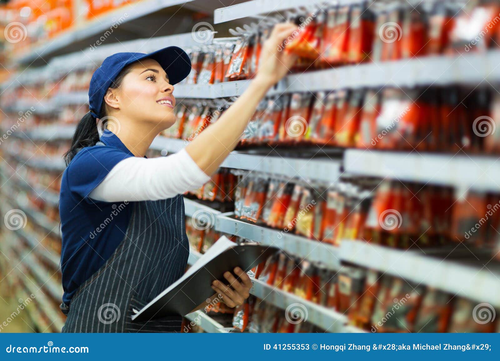 Hardware Store Worker Counting Stock Stock Image - Image of hypermarket ...