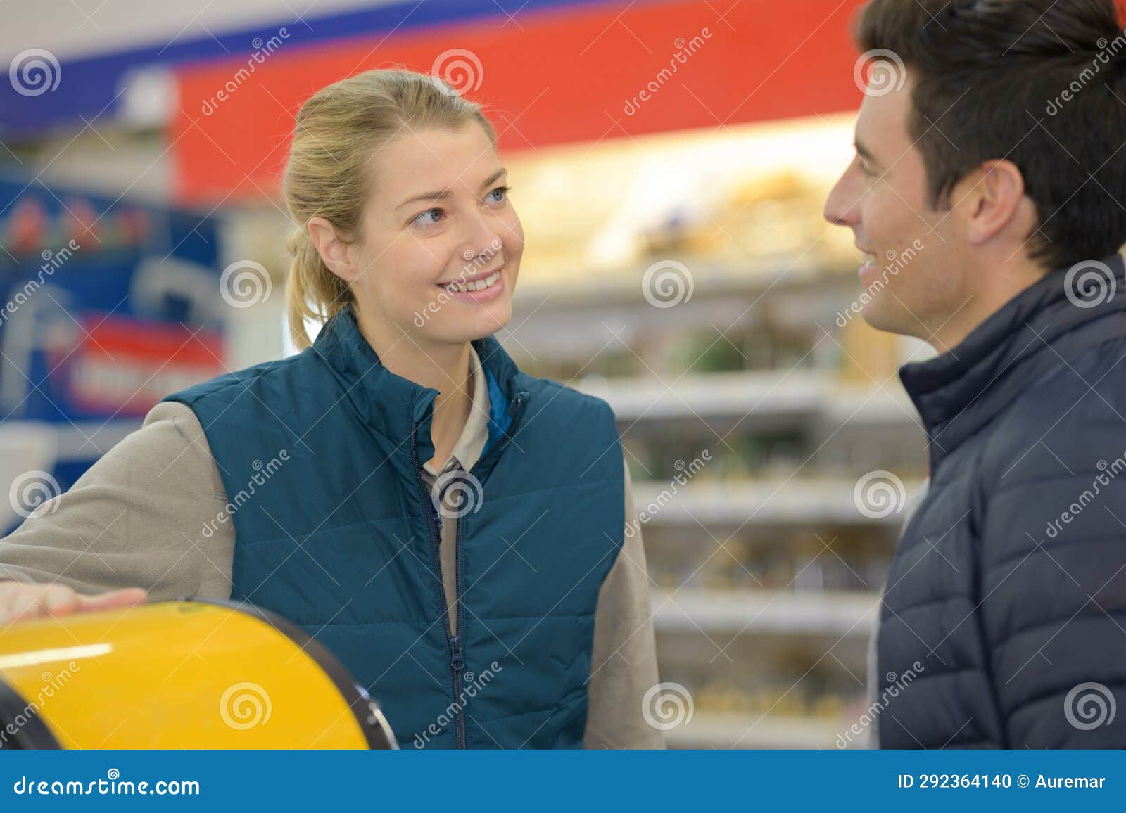 Hardware Store Workers Talking Stock Photo - Image of working, uniform ...