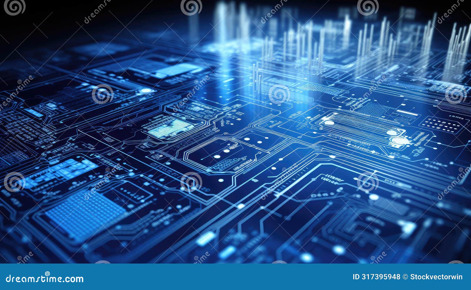 Hardware Technology Blueprint Stock Illustration - Illustration of ...