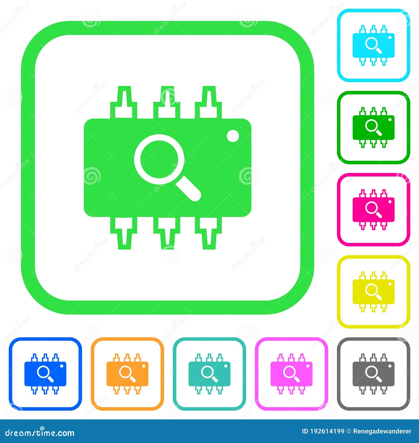 Hardware Test Vivid Colored Flat Icons Icons Stock Vector ...