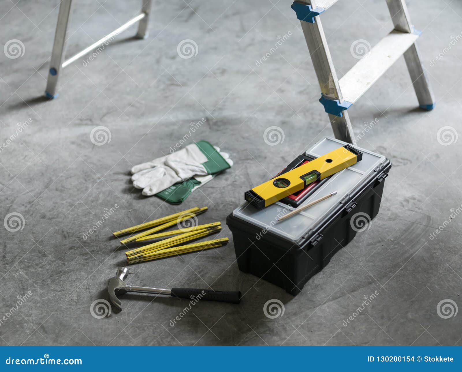 Home Renovation and DIY Tools Still Life Stock Photo - Image of ...