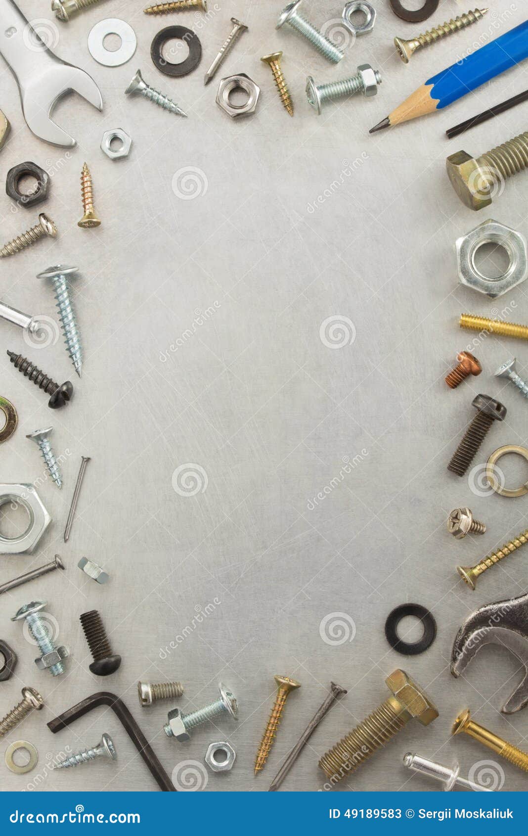 Hardware Tools at Metal Background Stock Image - Image of copy ...