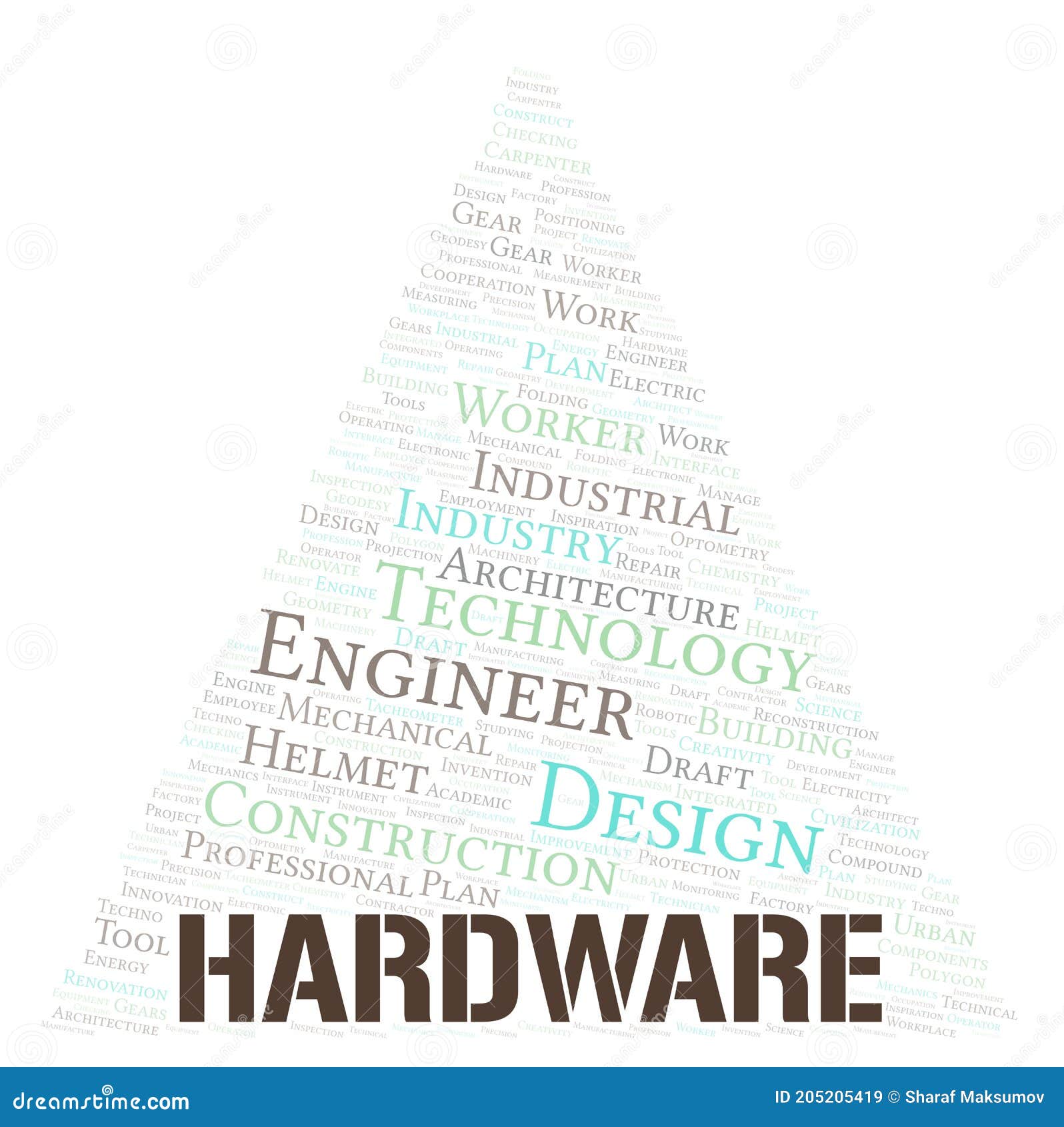 Hardware Typography Word Cloud Create with the Text only Stock ...