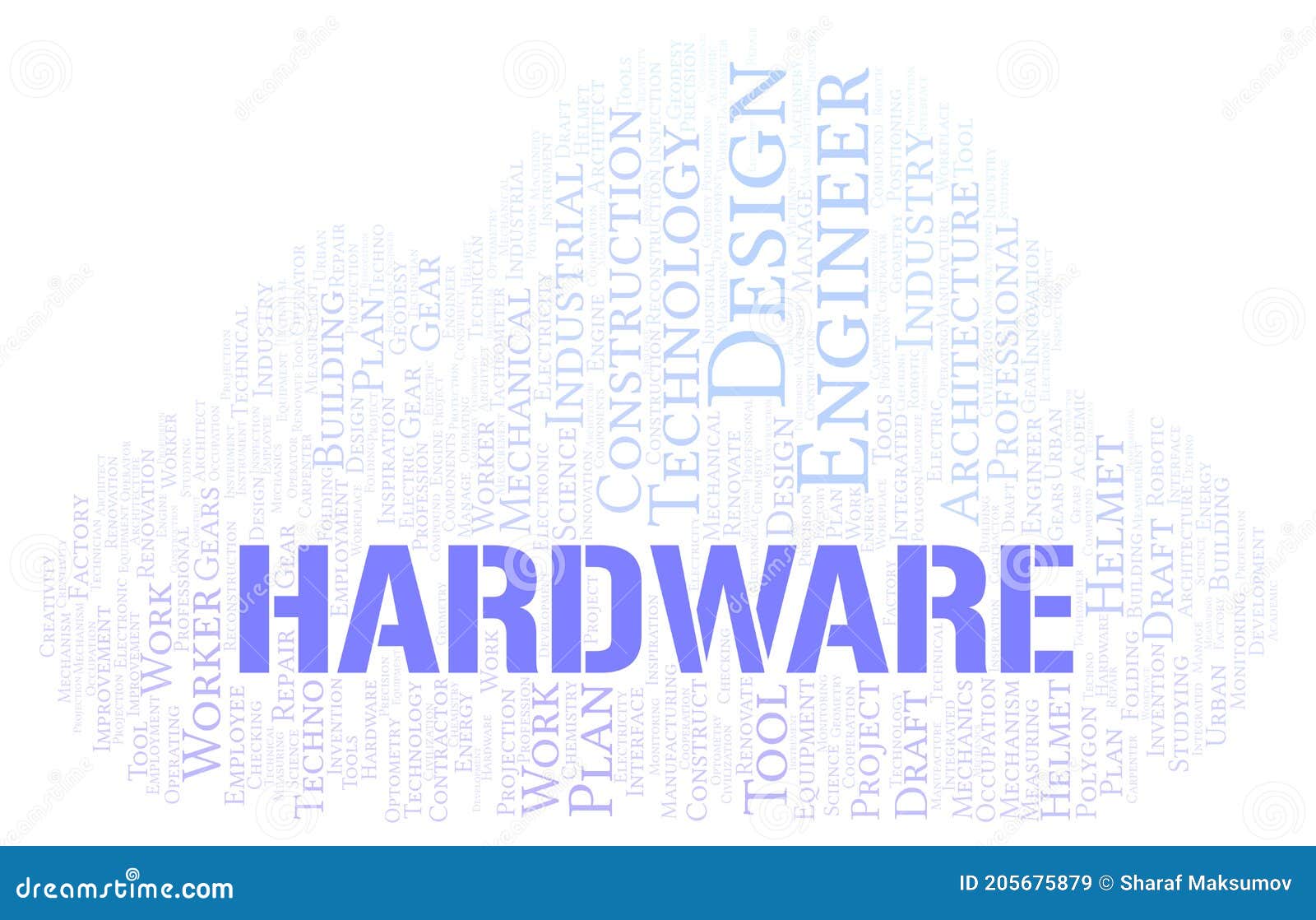 Hardware Typography Word Cloud Create with the Text only Stock ...