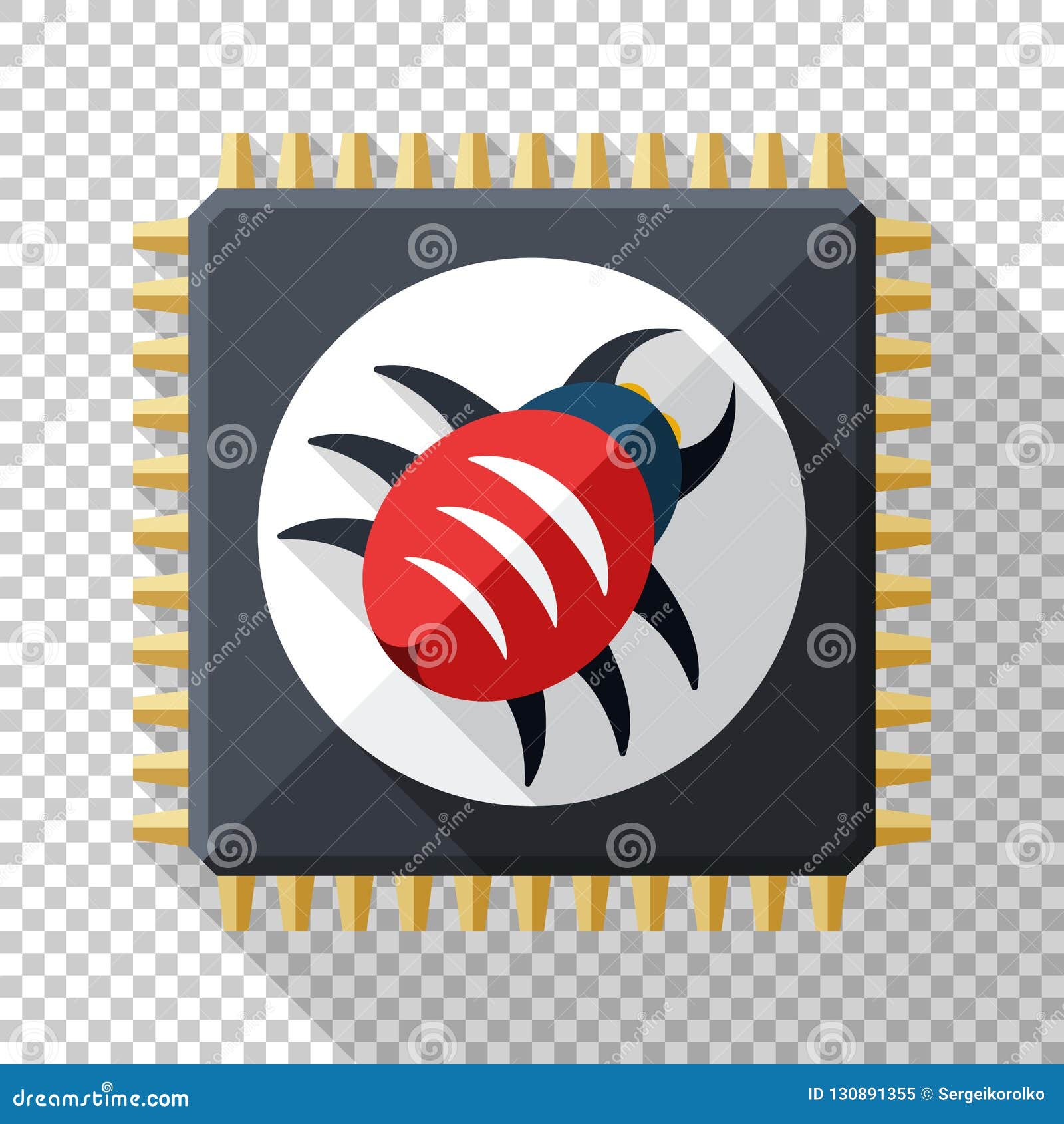 Hardware Vulnerability Icon in Flat Style on Transparent Background ...