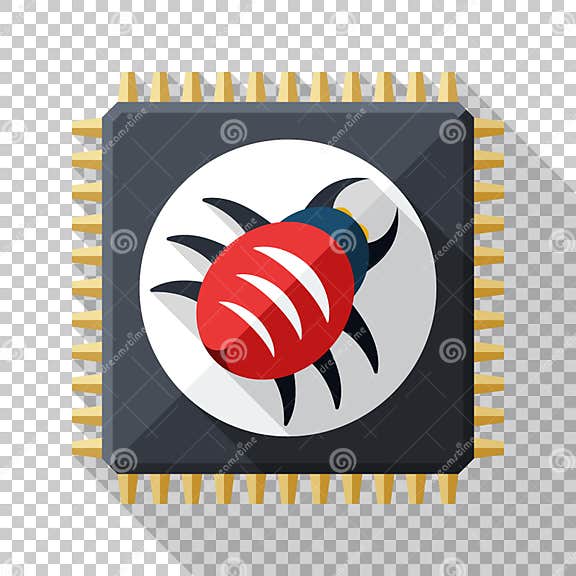 Hardware Vulnerability Icon in Flat Style on Transparent Background ...