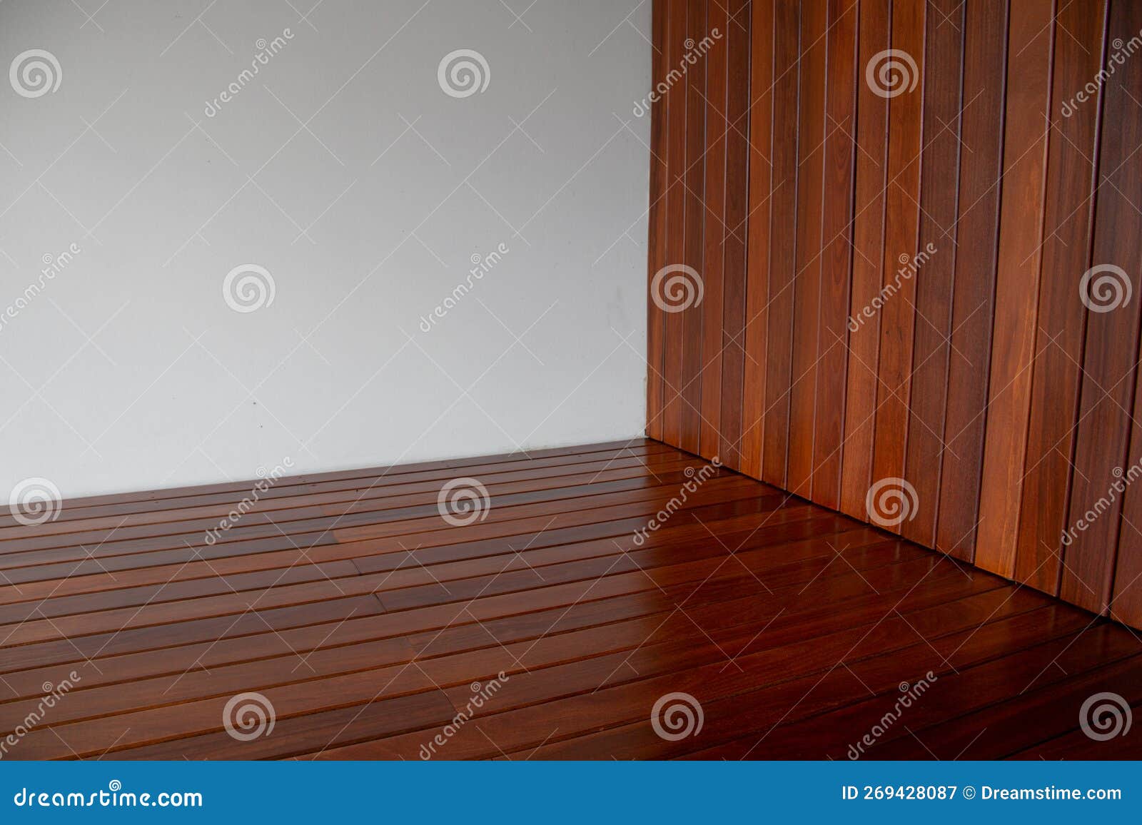 Hardwood Flooring, Indoor Ipe Wood Floor and Cladding with White Wall ...