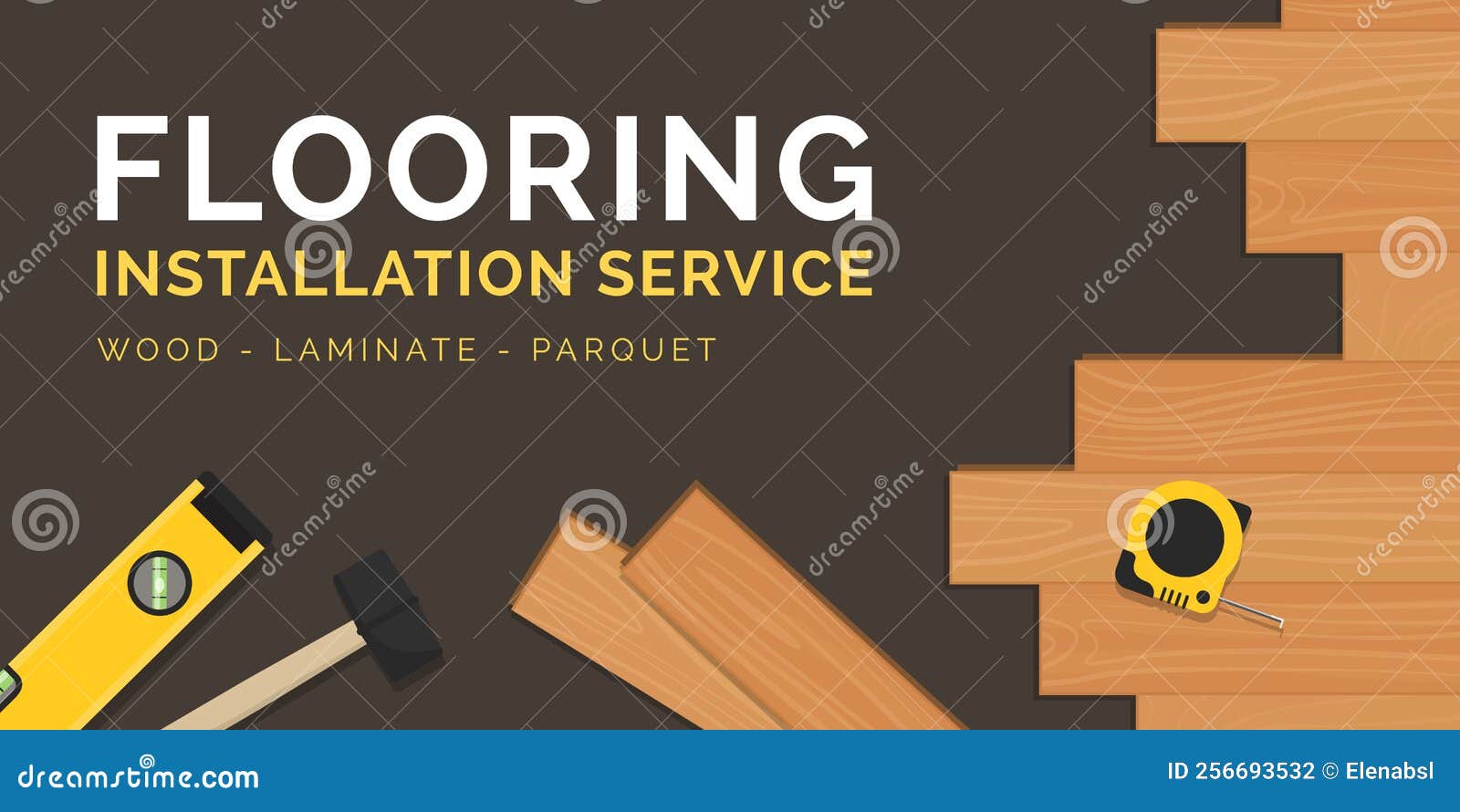 Hardwood Flooring Professional Installation Service Stock Vector ...