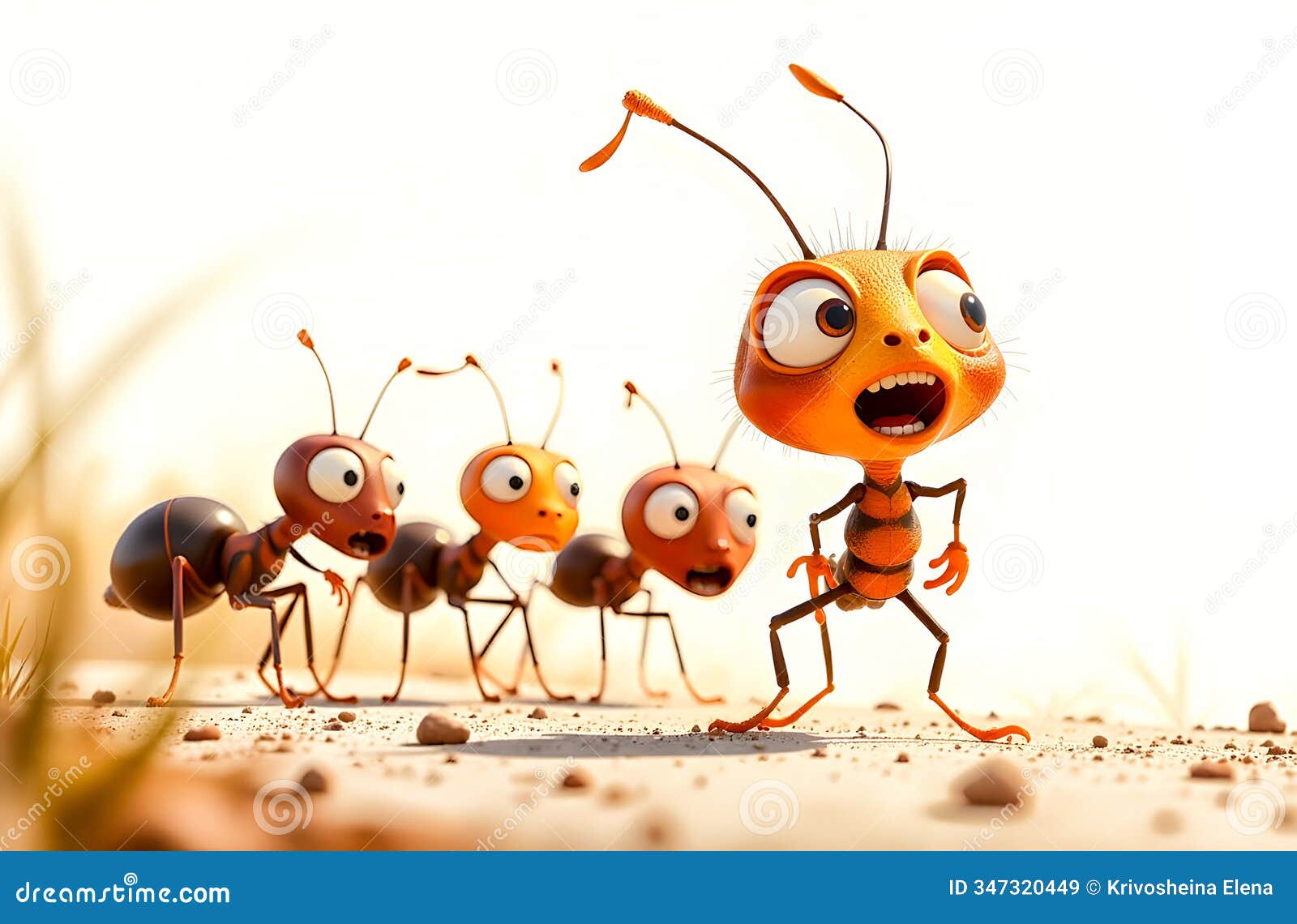 Hardworking Ants Work As A Team To Lift A Green Arrow Cartoon Vector ...