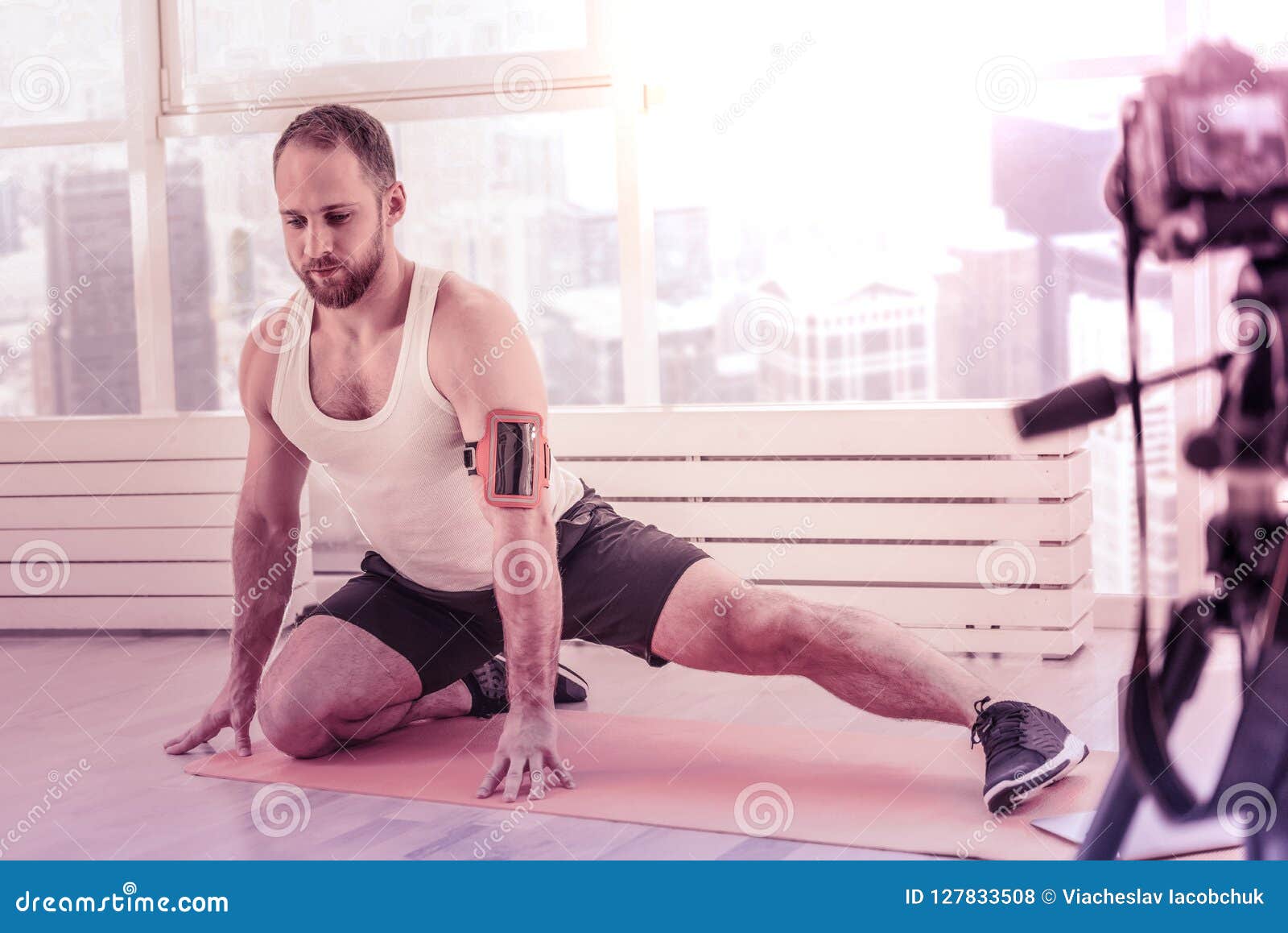 Hardworking Athlete Being Focused on Training Process Stock Photo ...