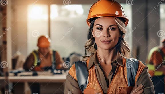 Hard Workers Involved in Construction Activities Stock Illustration ...