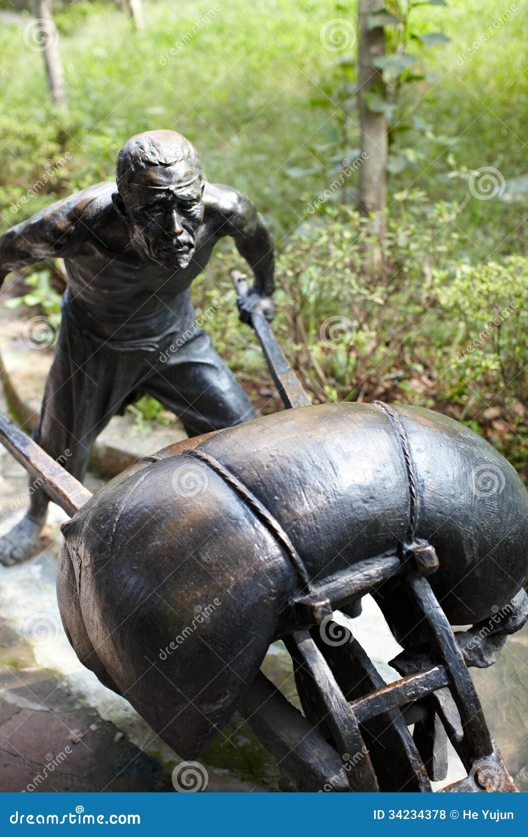 Hardworking farmer statue editorial stock photo. Image of exploitation ...