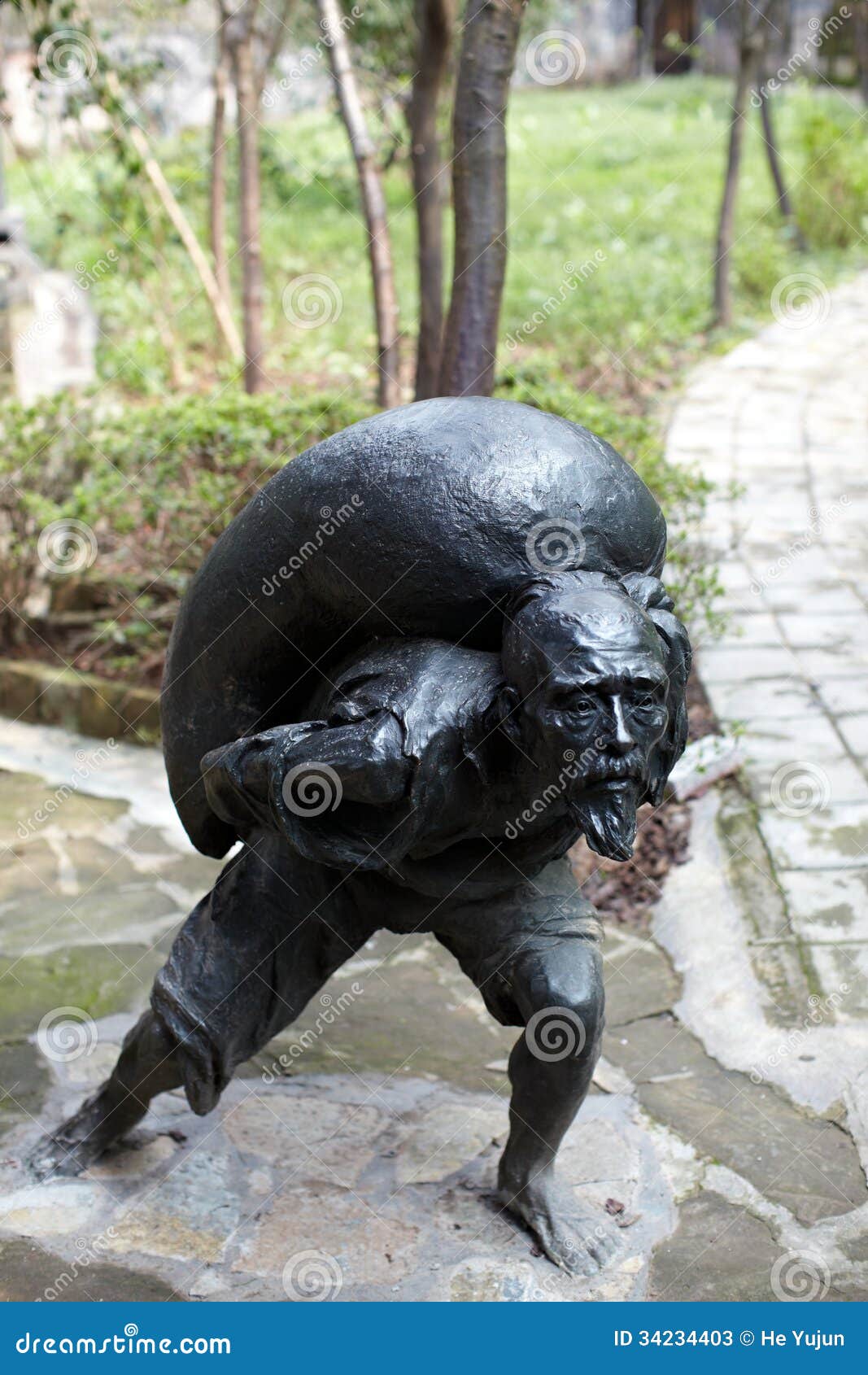 Hardworking farmer statue editorial stock photo. Image of pressure ...