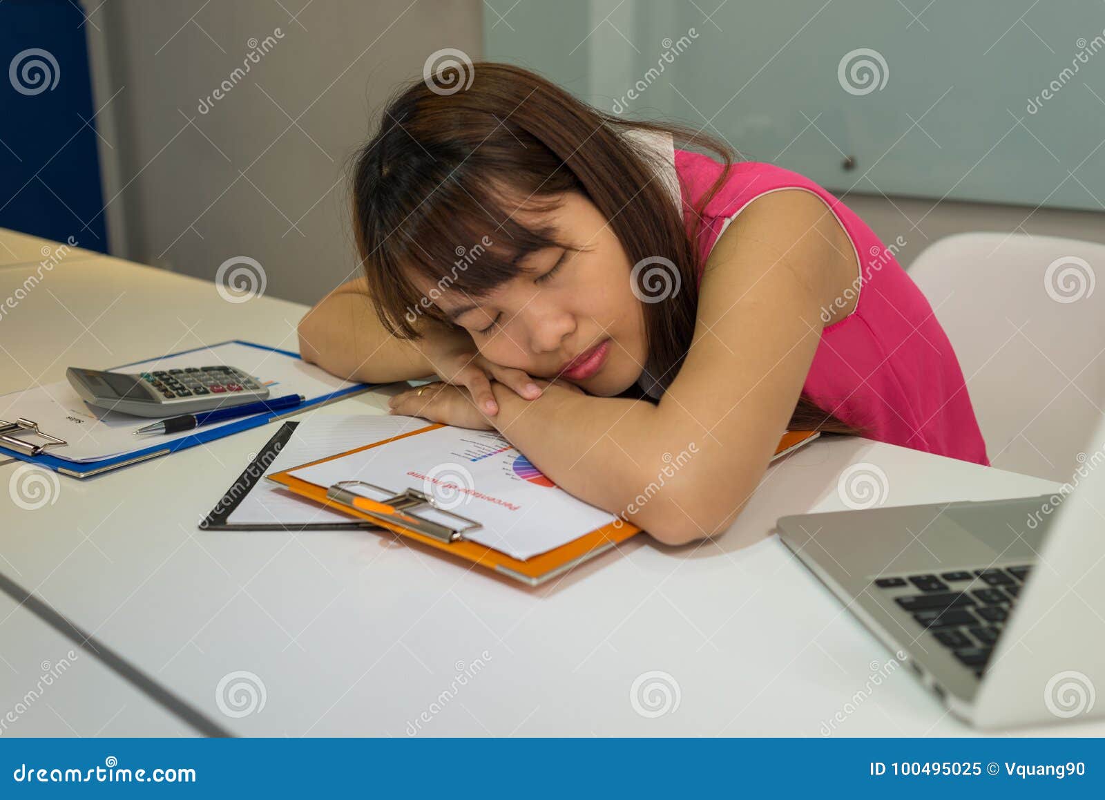 Hardworking Office Employee Sleeping in Office Stock Image - Image of ...