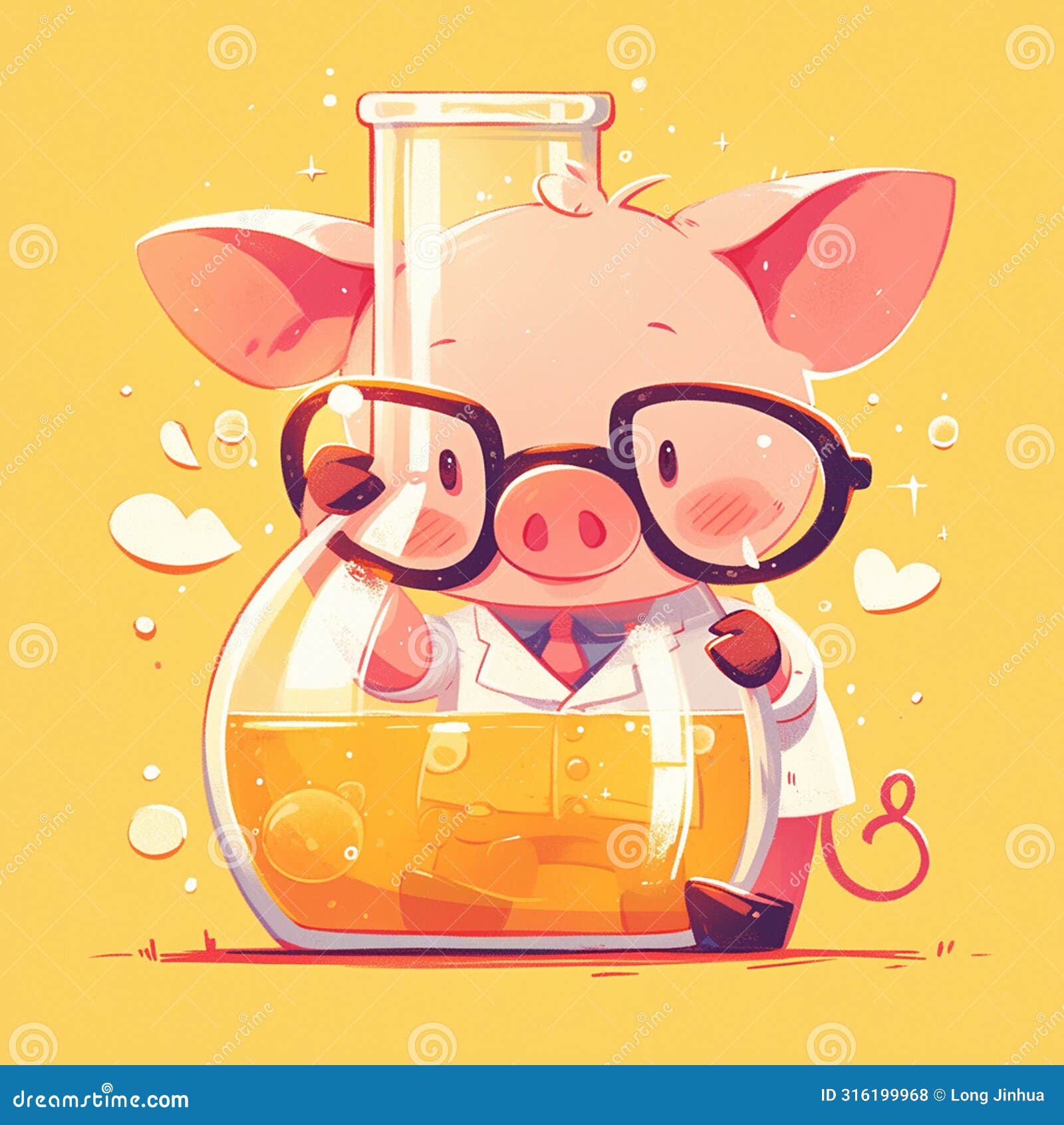 A Hardworking Pig Scientist Cartoon Style | CartoonDealer.com #316199991