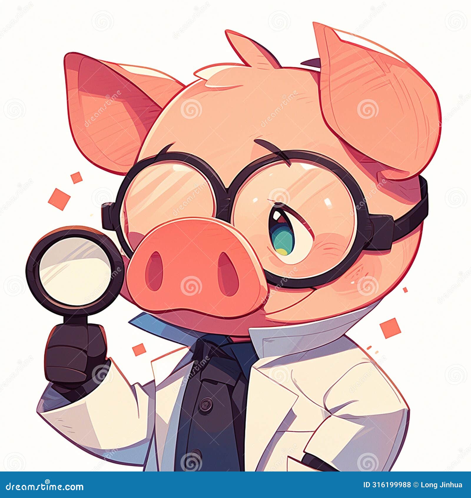 A Hardworking Pig Scientist Cartoon Style | CartoonDealer.com #316199991
