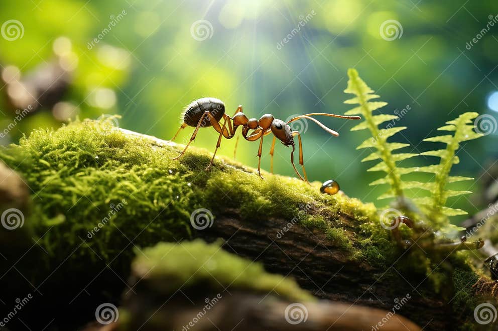 Hardworking Strong Ant on Tree. Generate Ai Stock Illustration ...
