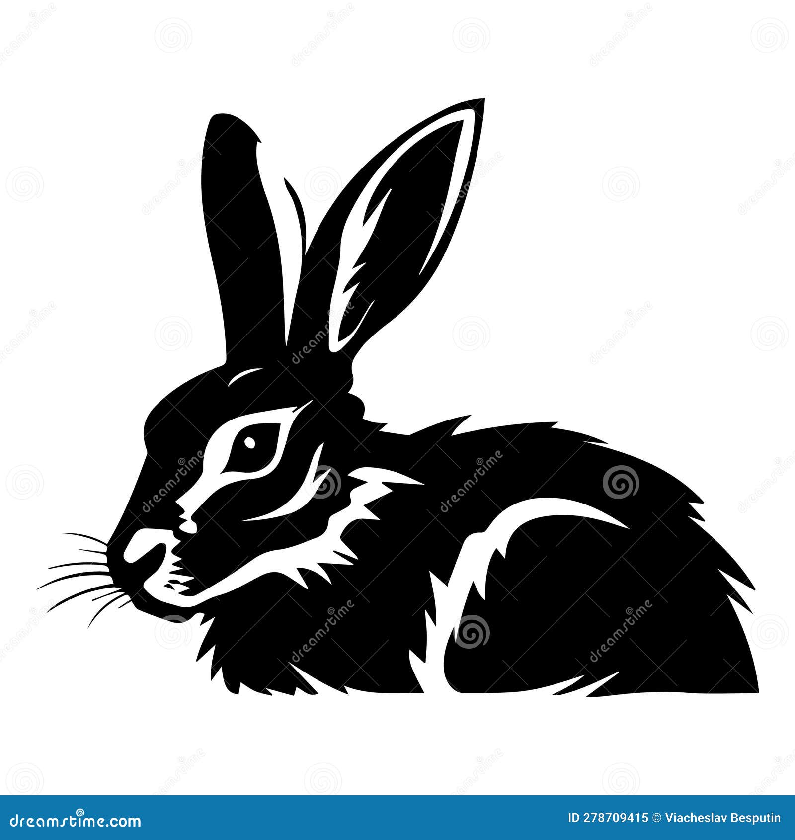 Hare Black Silhouette, Easter Rabbit Symbol, Cartoon Bunny Outline Logo ...