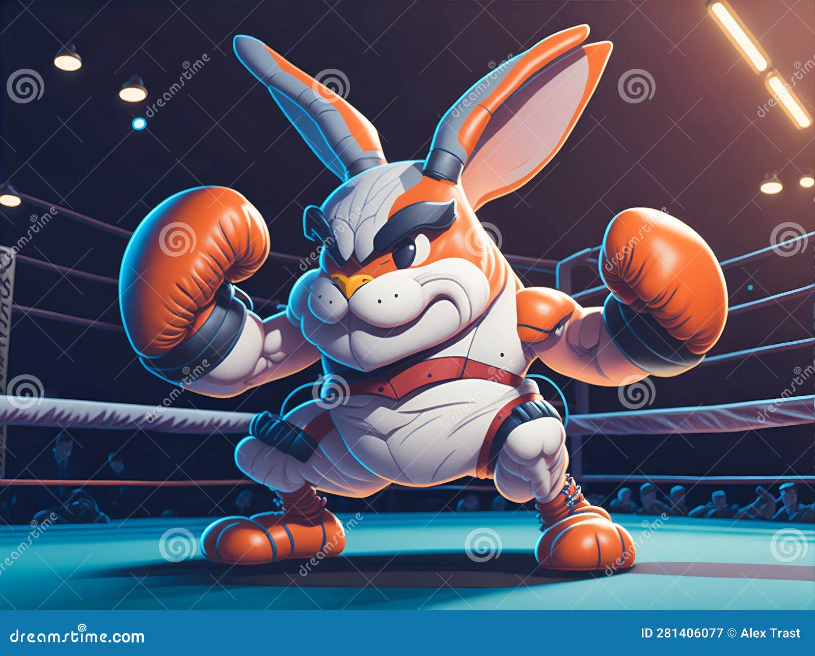 Hare Boxer in the Ring. AI Generated Stock Illustration - Illustration ...