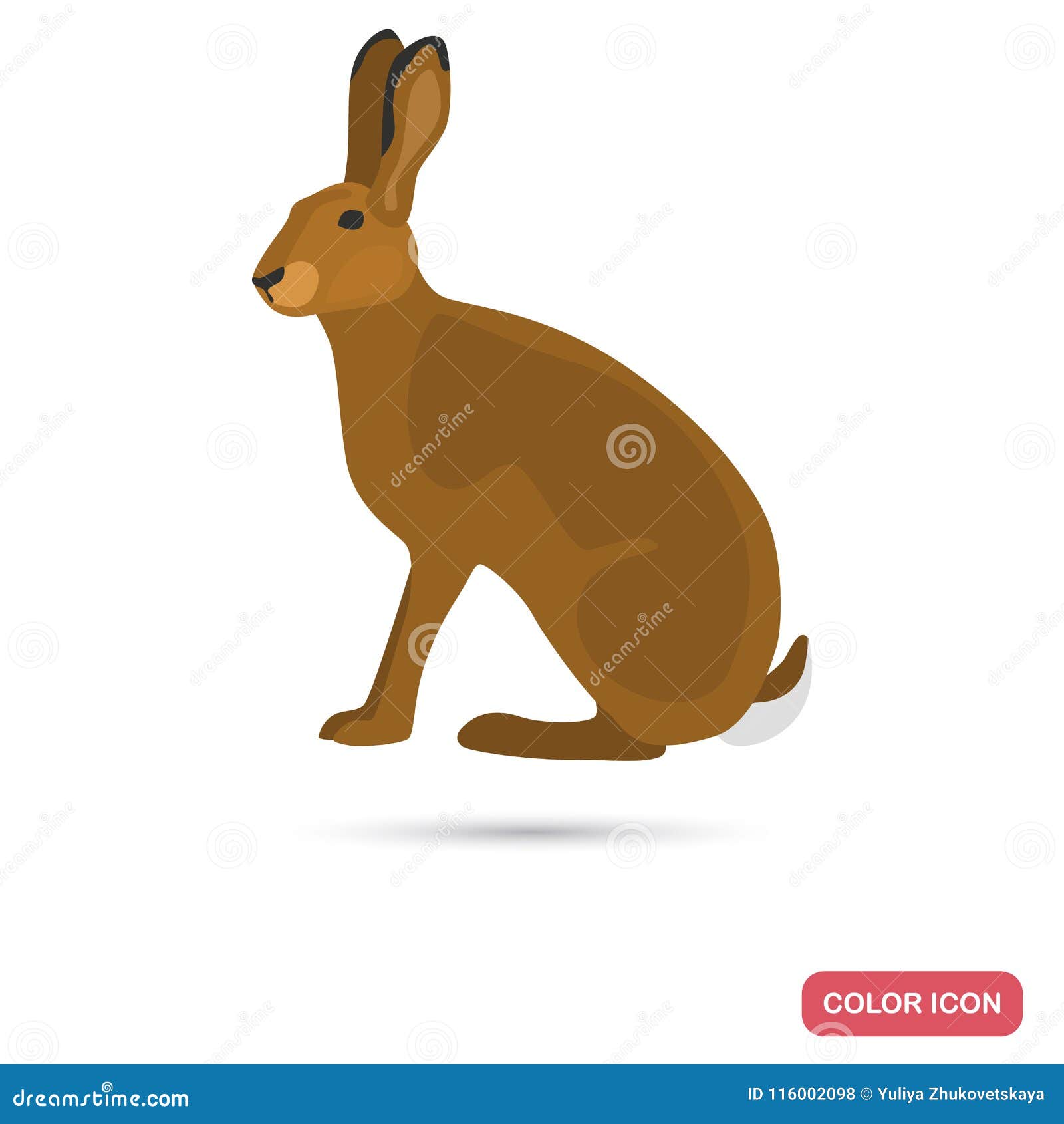 Hare Color Flat Icon for Web and Mobile Design Stock Vector ...