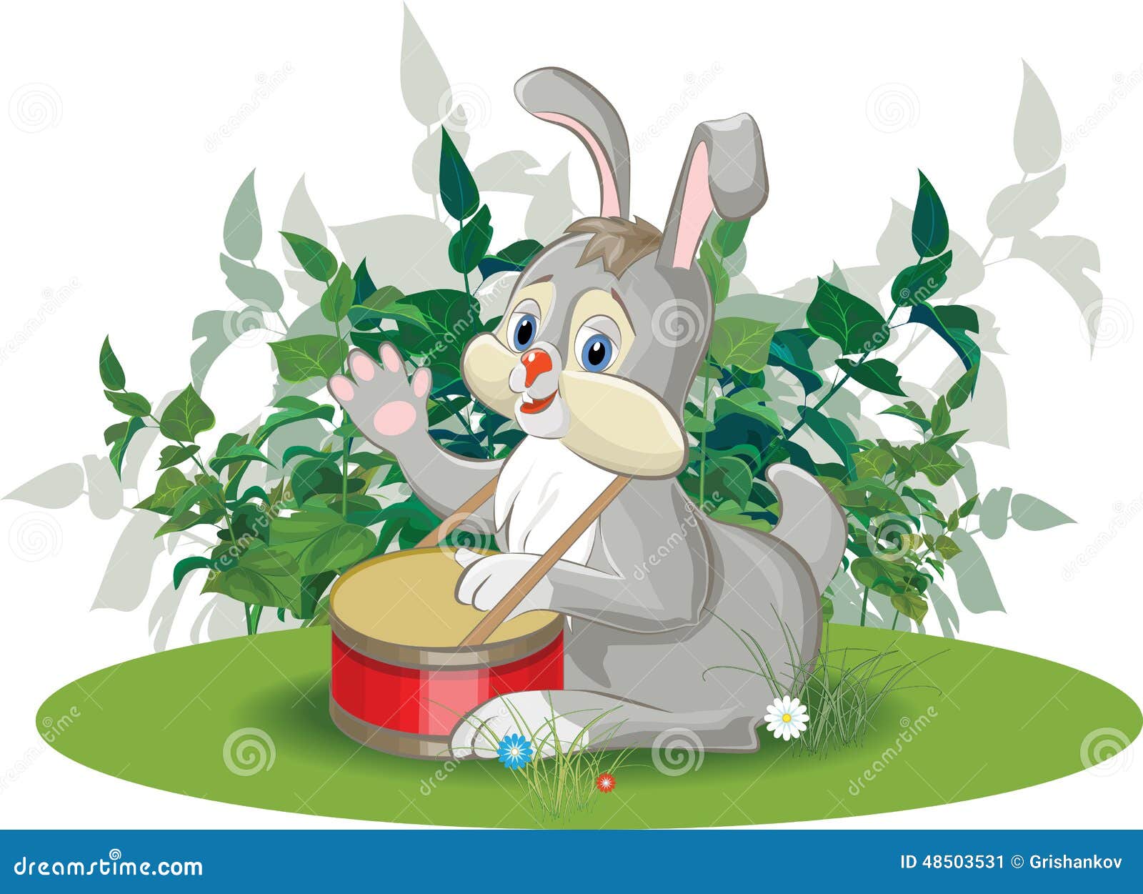 Hare drummer stock vector. Illustration of music, animals - 48503531
