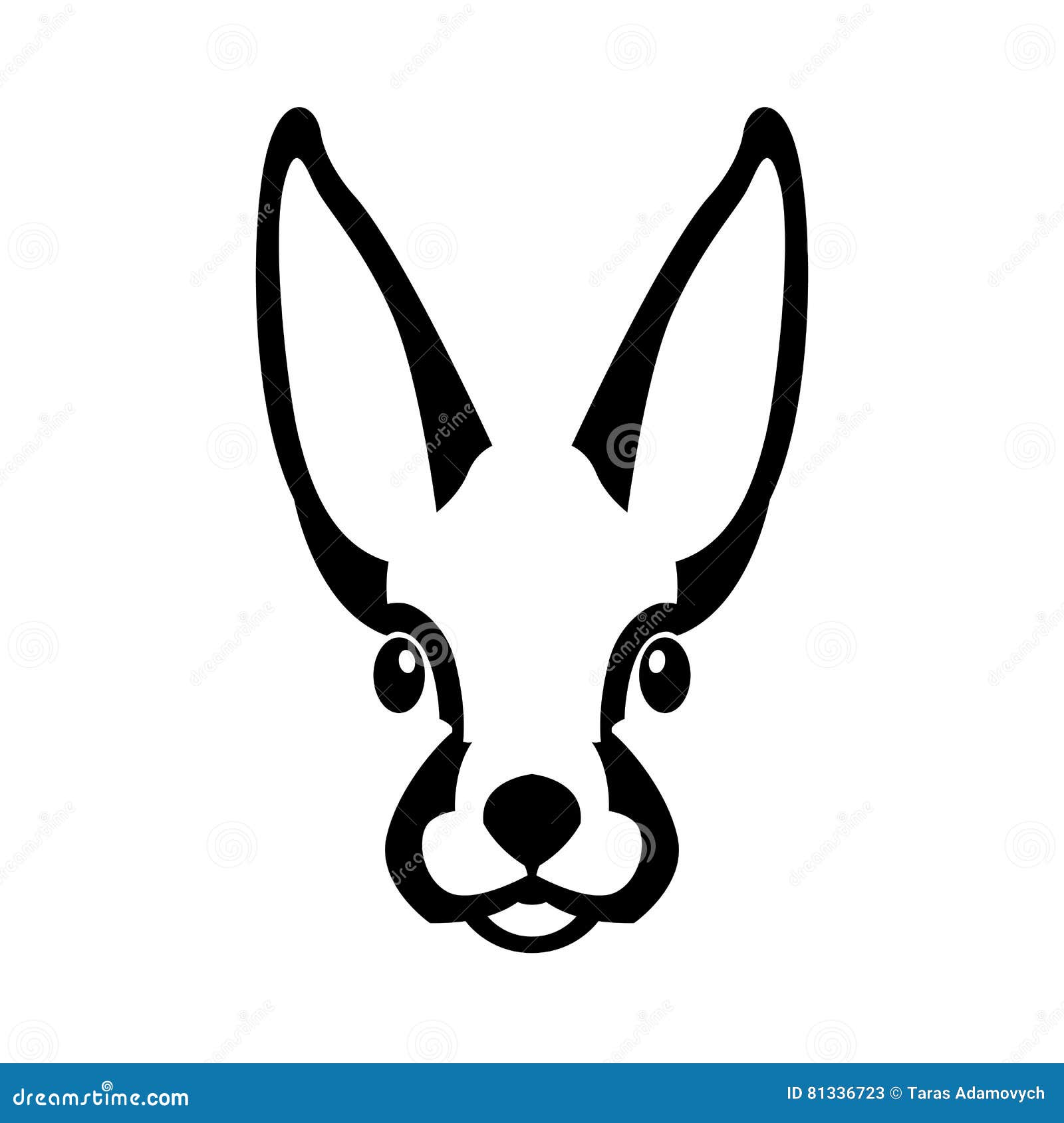 Hare Head Face Vector Illustration Style Flat Stock Vector ...