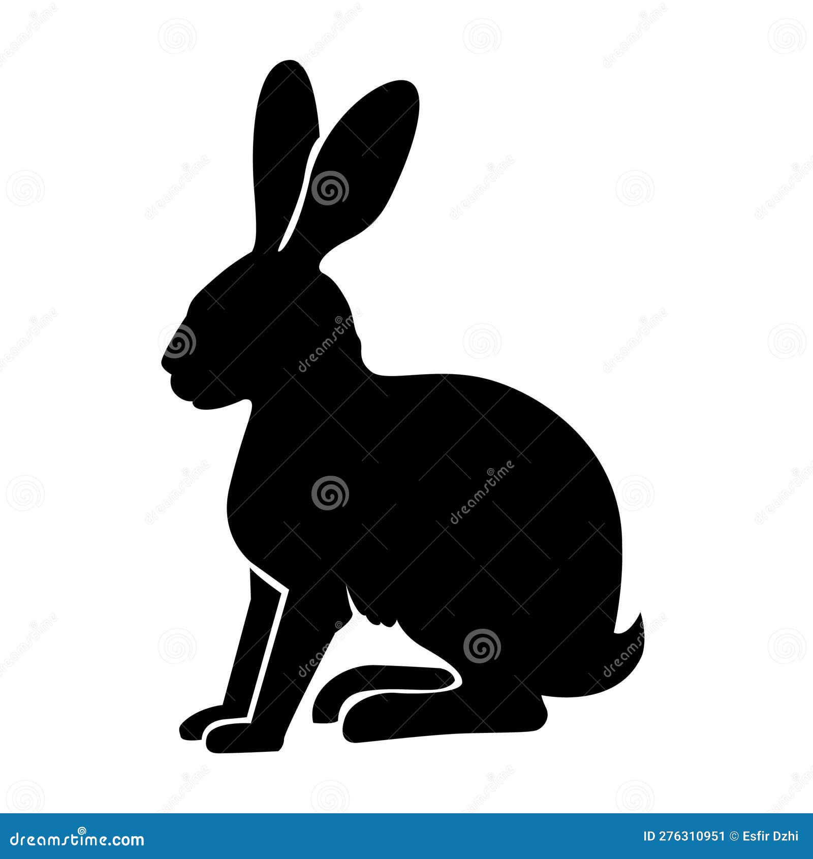 Hare Icon Silhouette Isolated On White Background Cartoon Vector ...