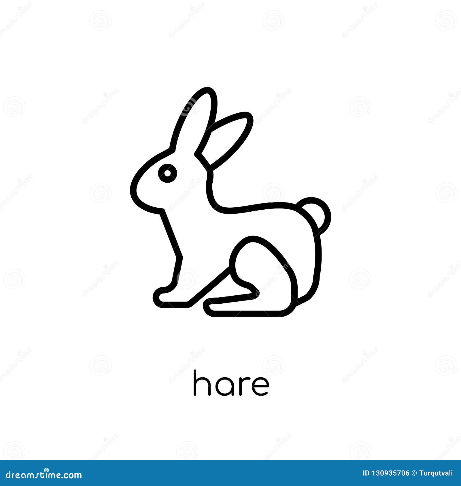 Hare Icon. Trendy Modern Flat Linear Vector Hare Icon on White B Stock ...