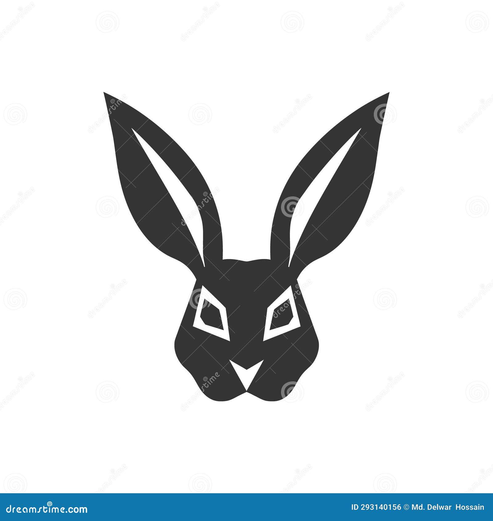 Hare Icon Silhouette Isolated On White Background Cartoon Vector ...