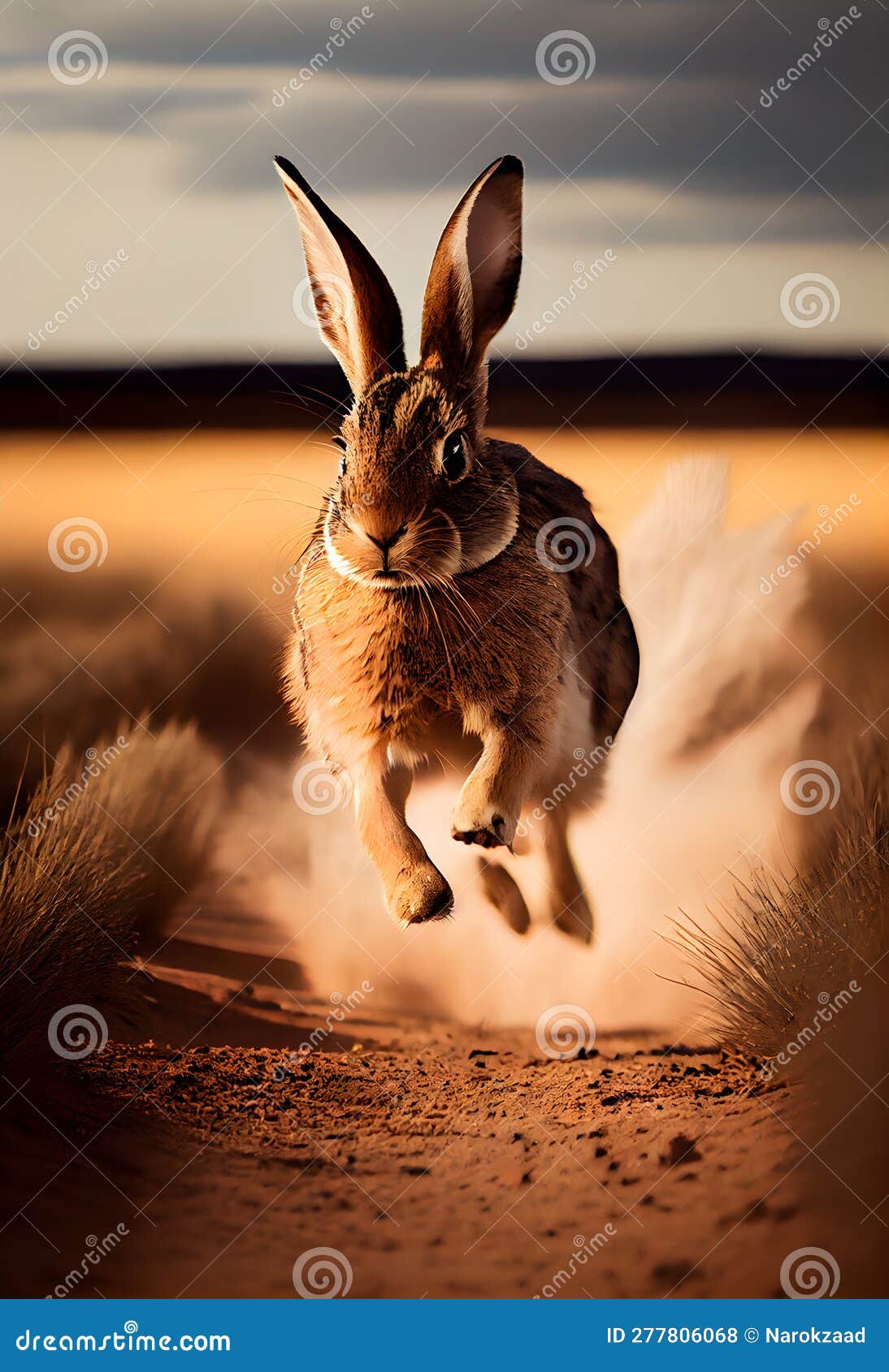 Hare Jumping Animal Cartoon Character Vector Illustration ...