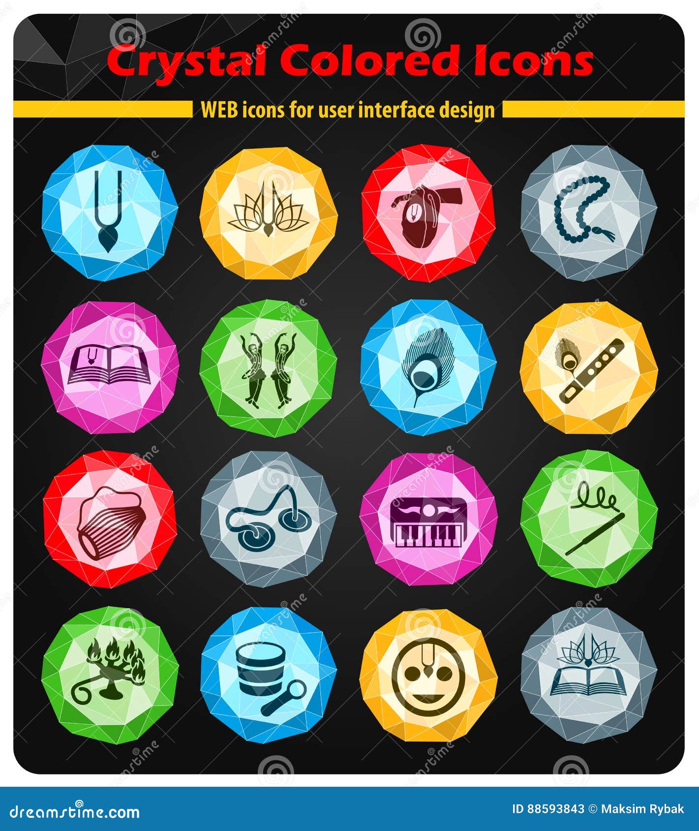 Hare krishna icon set stock illustration. Illustration of divotional ...