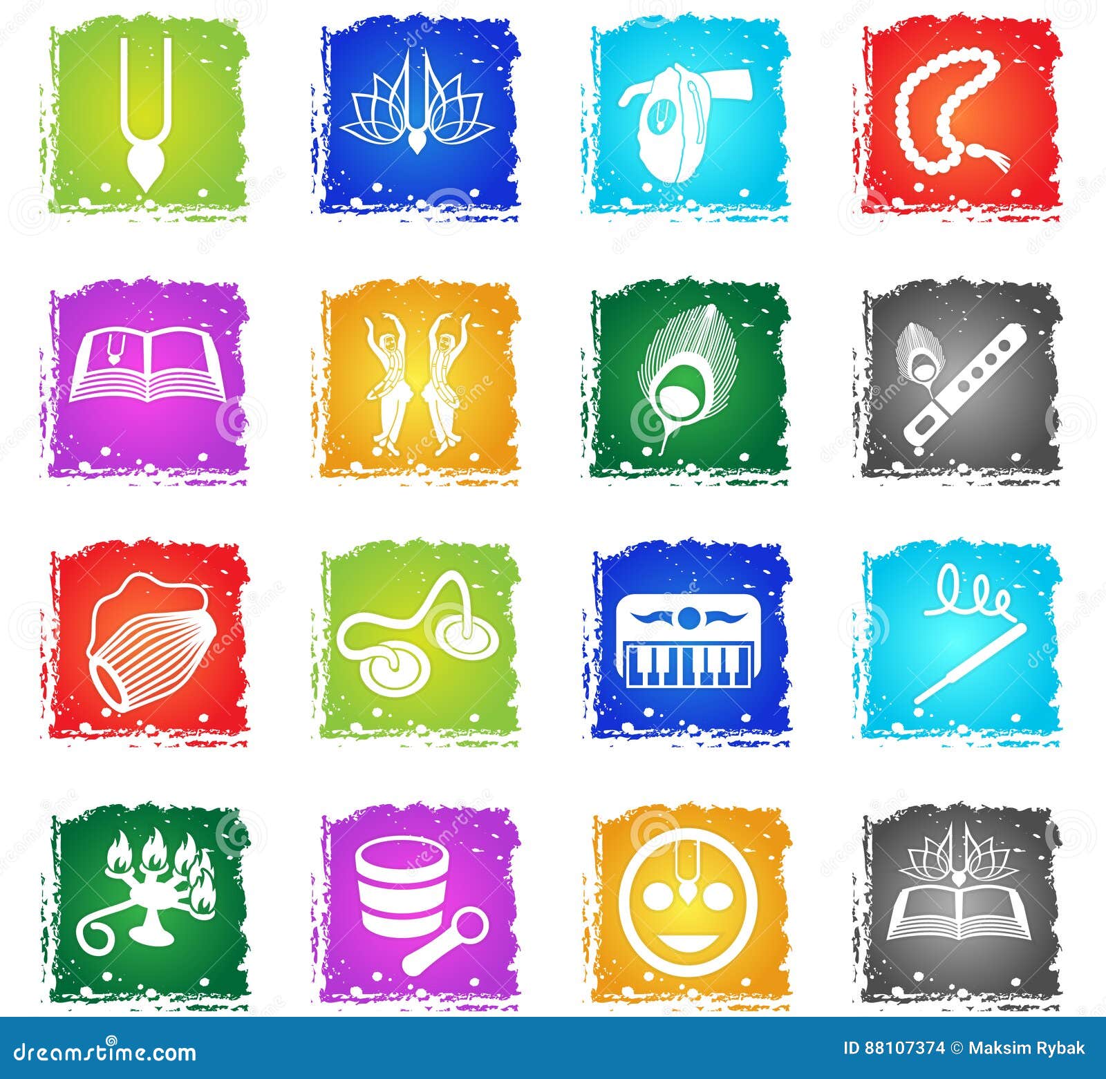 Hare Krishna Icon Set Royalty-Free Stock Photography | CartoonDealer ...